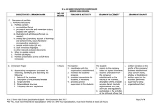 Work-Immersion - Course Description - Work Immersion | PDF