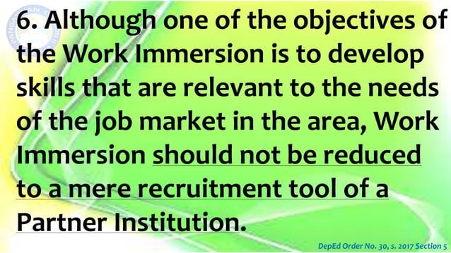 WORK-IMMERSION-GUIDELINES-for-Students.pptx | Professional School ...