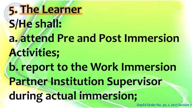 WORK-IMMERSION-GUIDELINES-for-Students.pptx | Professional School ...