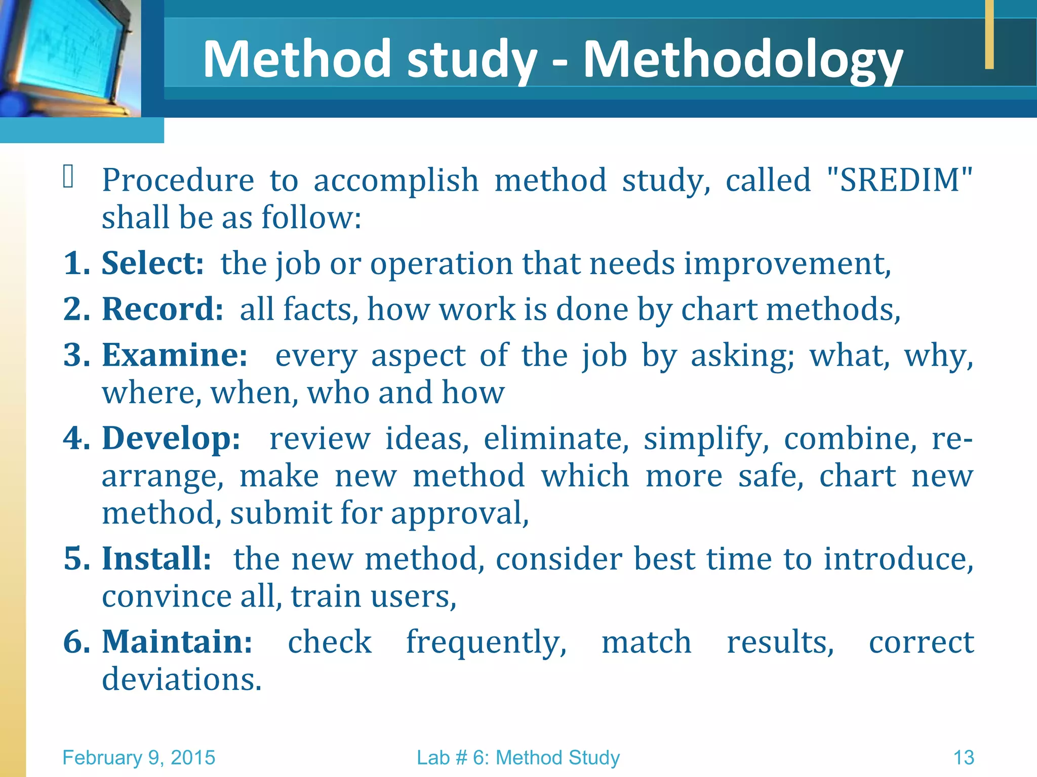 Work Study- Methods Study | PPT