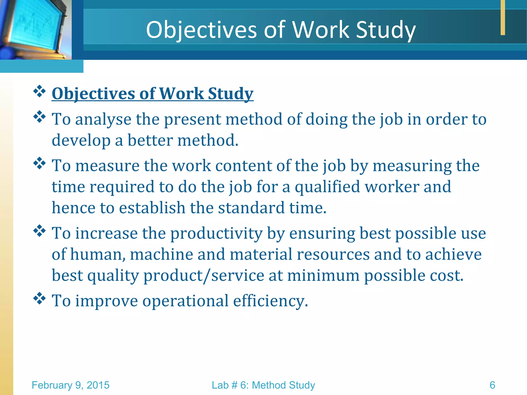 Work Study- Methods Study | PPT