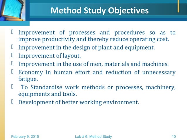 Work Study- Methods Study | PPT | Mechanical and Industrial Engineering Industry | Industries