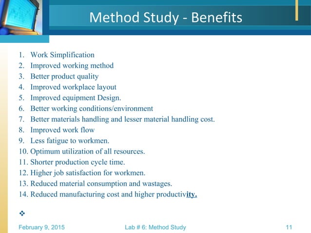 Work Study- Methods Study | PPT | Mechanical and Industrial Engineering Industry | Industries