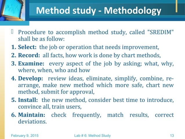 Work Study- Methods Study | PPT