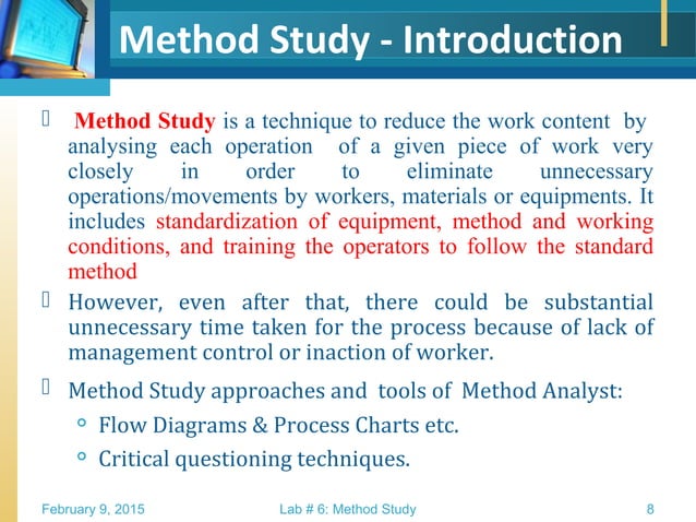 Work Study- Methods Study | PPT | Mechanical and Industrial Engineering ...