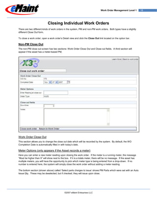 Work Order Level 1 | PDF