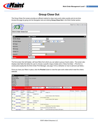 Work Order Level 1 | PDF