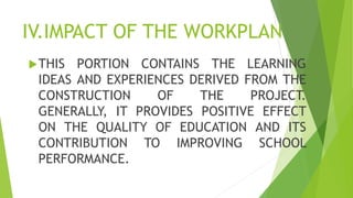 Powerpoint Presentation on the different parts of a workplan | PPT