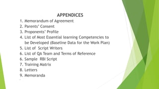 Powerpoint Presentation on the different parts of a workplan | PPT