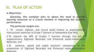Powerpoint Presentation on the different parts of a workplan | PPT