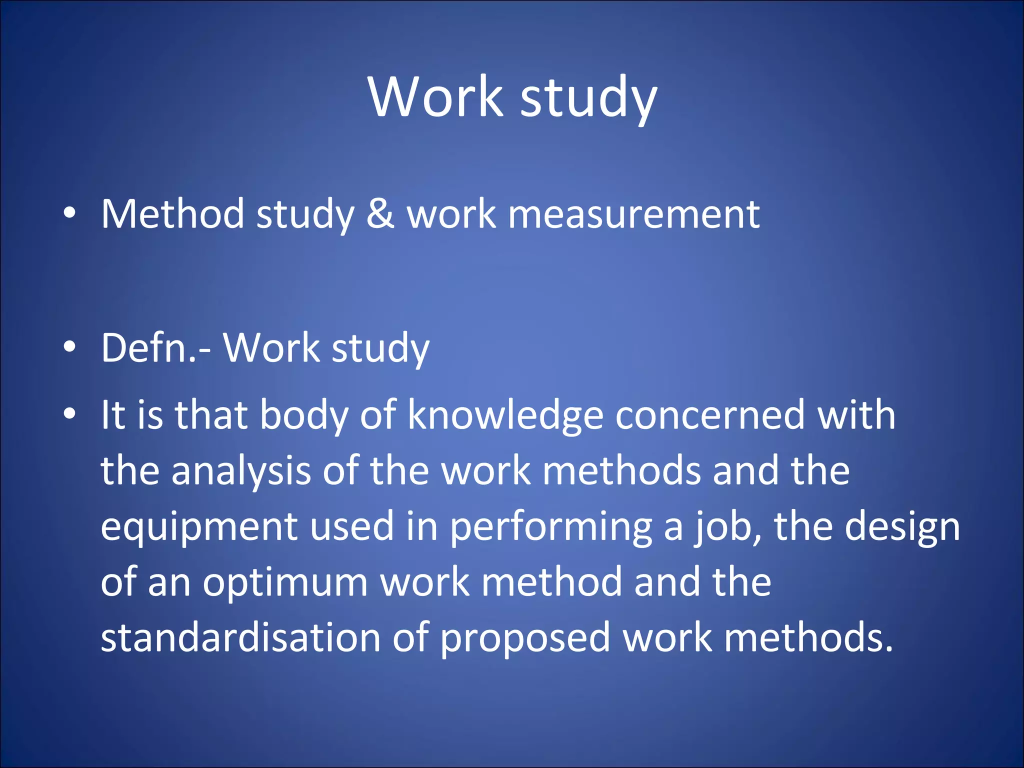 Work Study | PDF