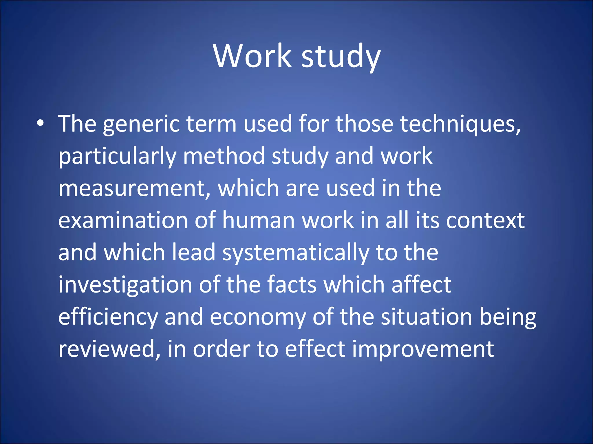 Work Study | PPT