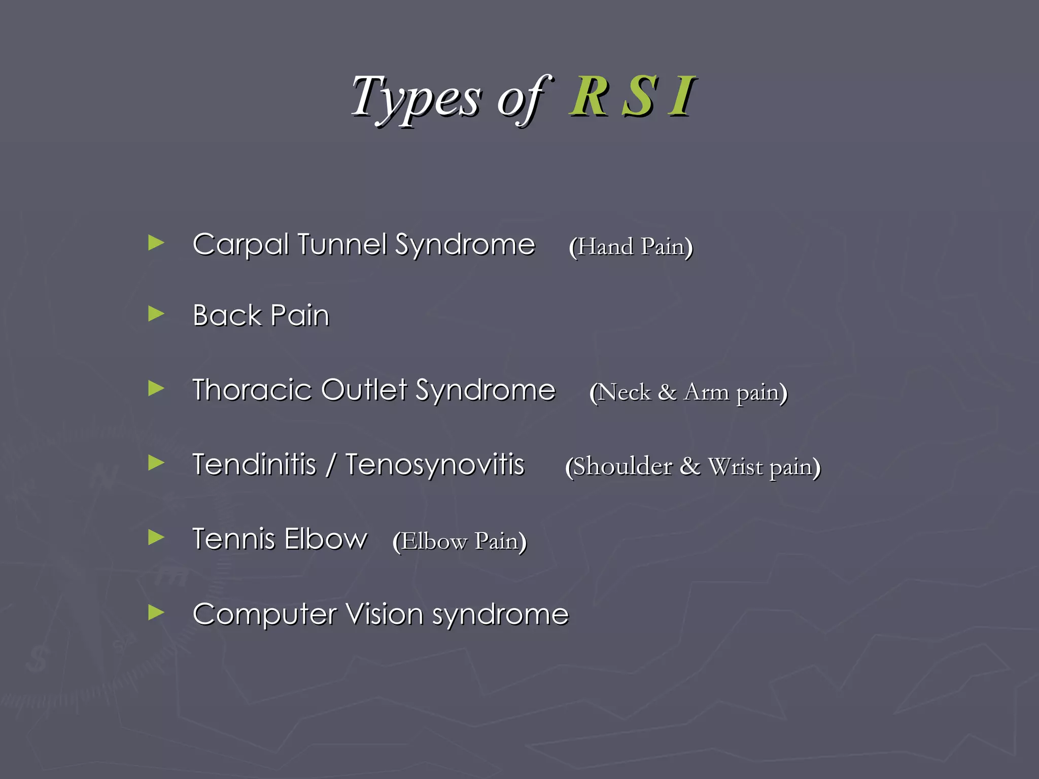 work & wellness ( RSI Presentation) | PPS | Physical Therapy | Wellness