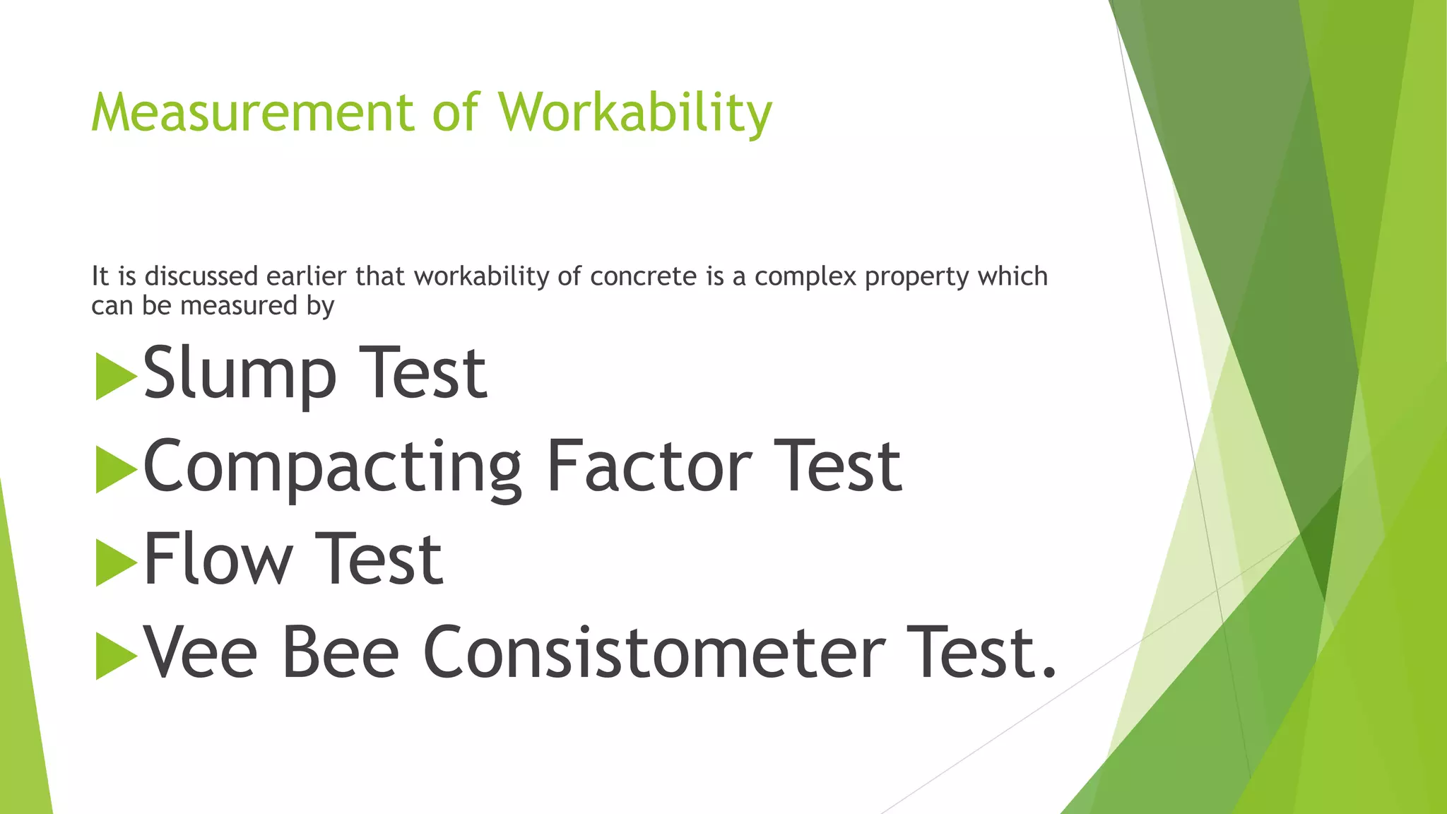 Workability of Concrete | PPTX