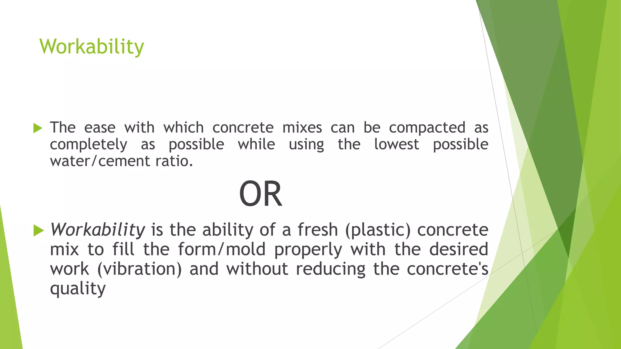 Workability of Concrete | PPTX