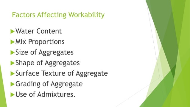 Workability of Concrete | PPTX | Chemistry | Science