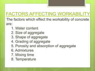 Workability of Concrete civil engineering.pptx