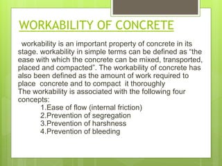 Workability of Concrete civil engineering.pptx