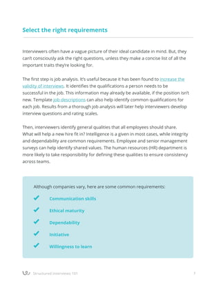 Structured interviews 101: How to make the most effective interview ...