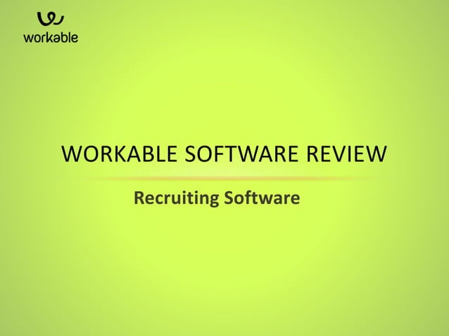Workable software review | PPT