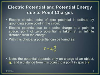 Work and electric potential lecture # physics 2 | PPTX