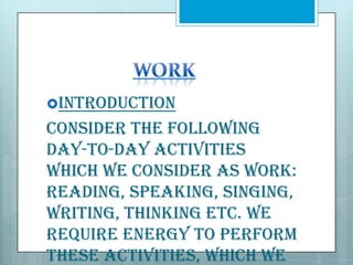Work and energy | PPT