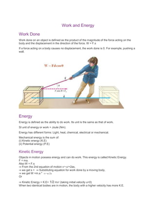 Work and energy notes and worksheet pdf. | PDF