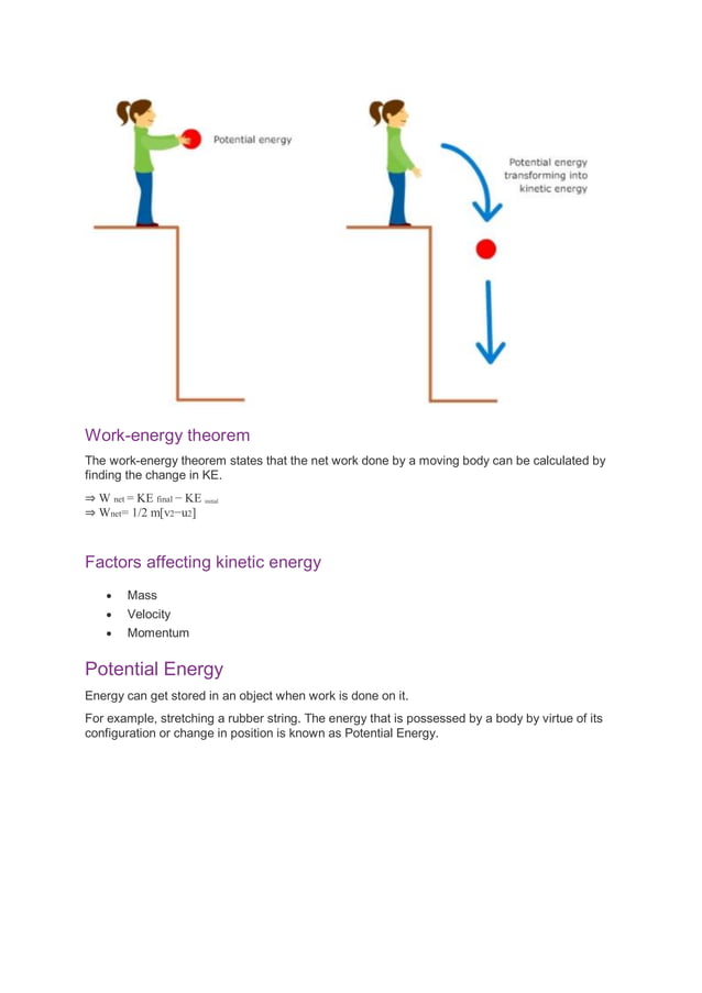 Work and energy notes and worksheet pdf. | PDF