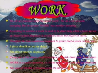 Work and energy physics 9 class | PPT