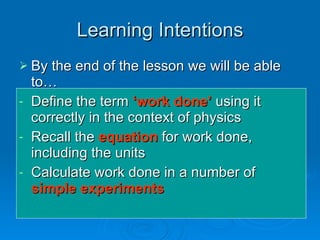 Work Done and Energy Transfer | PPT