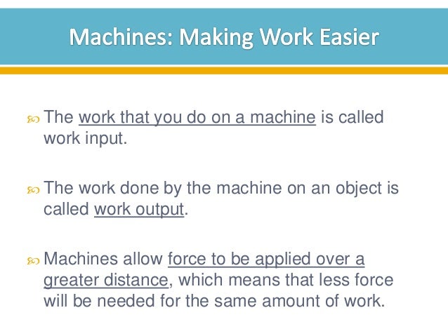 Work and Machines