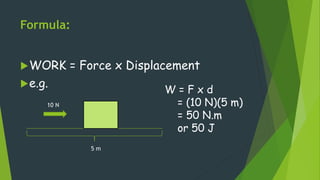 Work and power | PPTX | Physics | Science