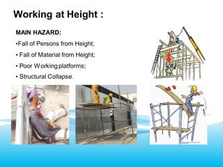Working at height safety precaution, Scaffolding safety | PDF