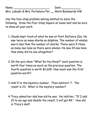 Work backwards | PDF