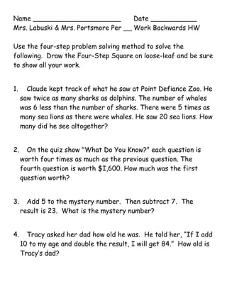 Work backwards | PDF