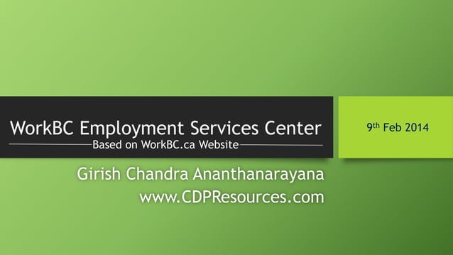 WorkBC Employment Services Center | PPT