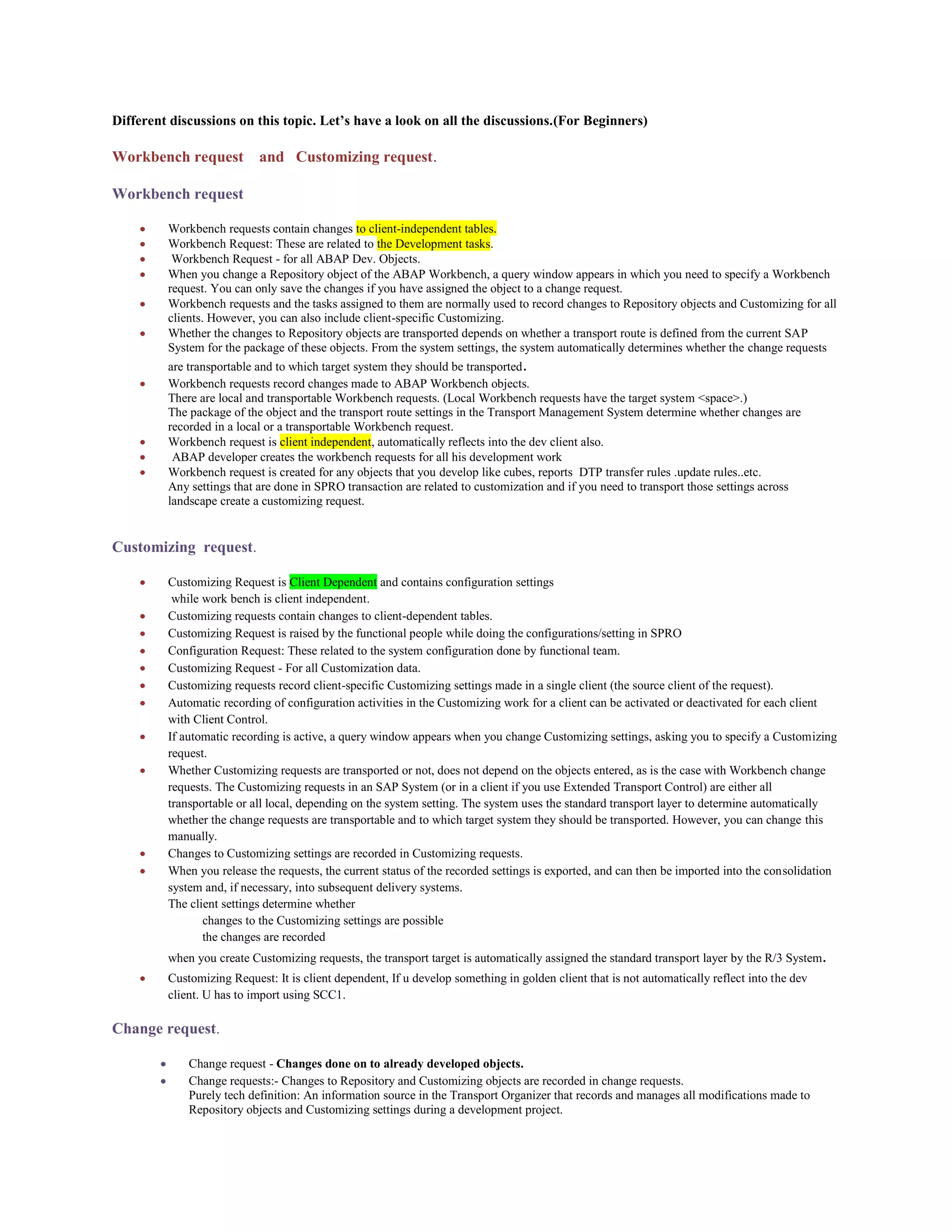 Workbench and customising request | DOCX | Computing | Technology & Computing