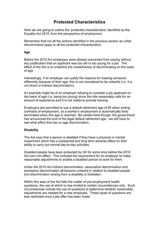 Workbook equality act 2010 | DOC