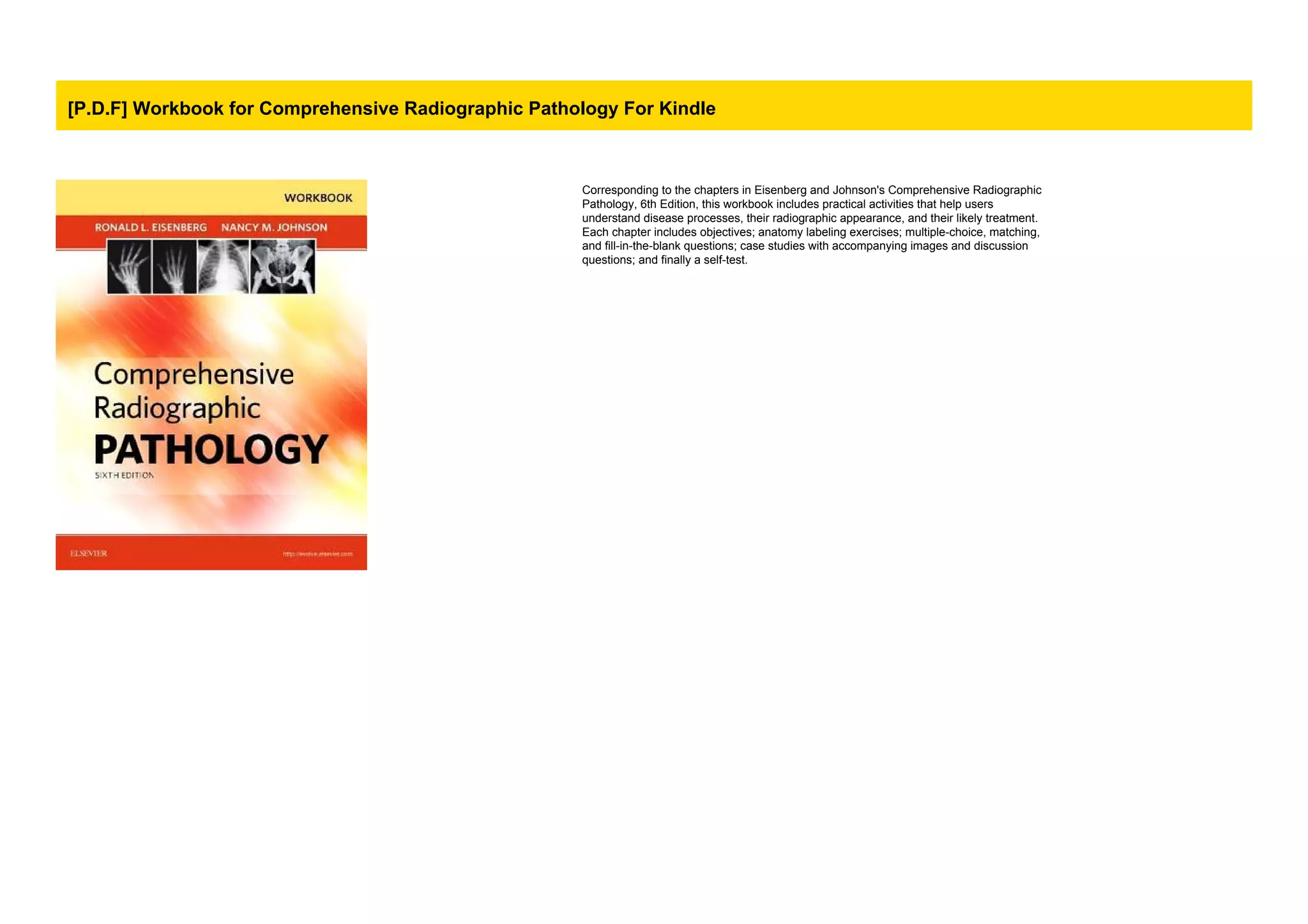 [P.D.F] Workbook for Comprehensive Radiographic Pathology For Kindle | PDF