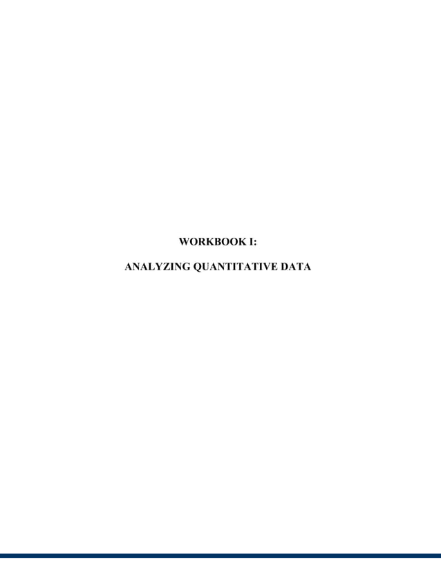 Workbook-I-Quantitative-Analysis. for researcher and other | PDF