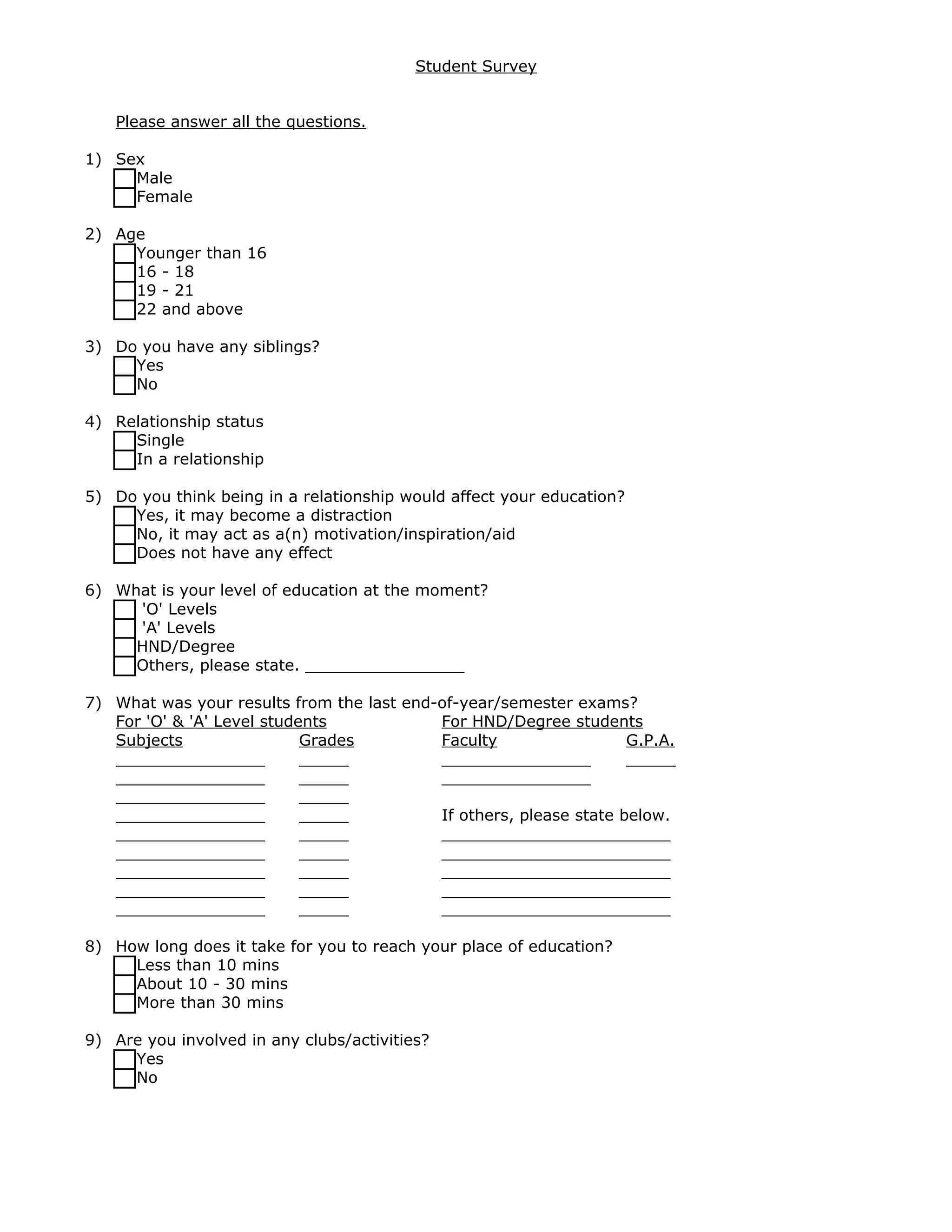 Questionnaire for ICT | XLS