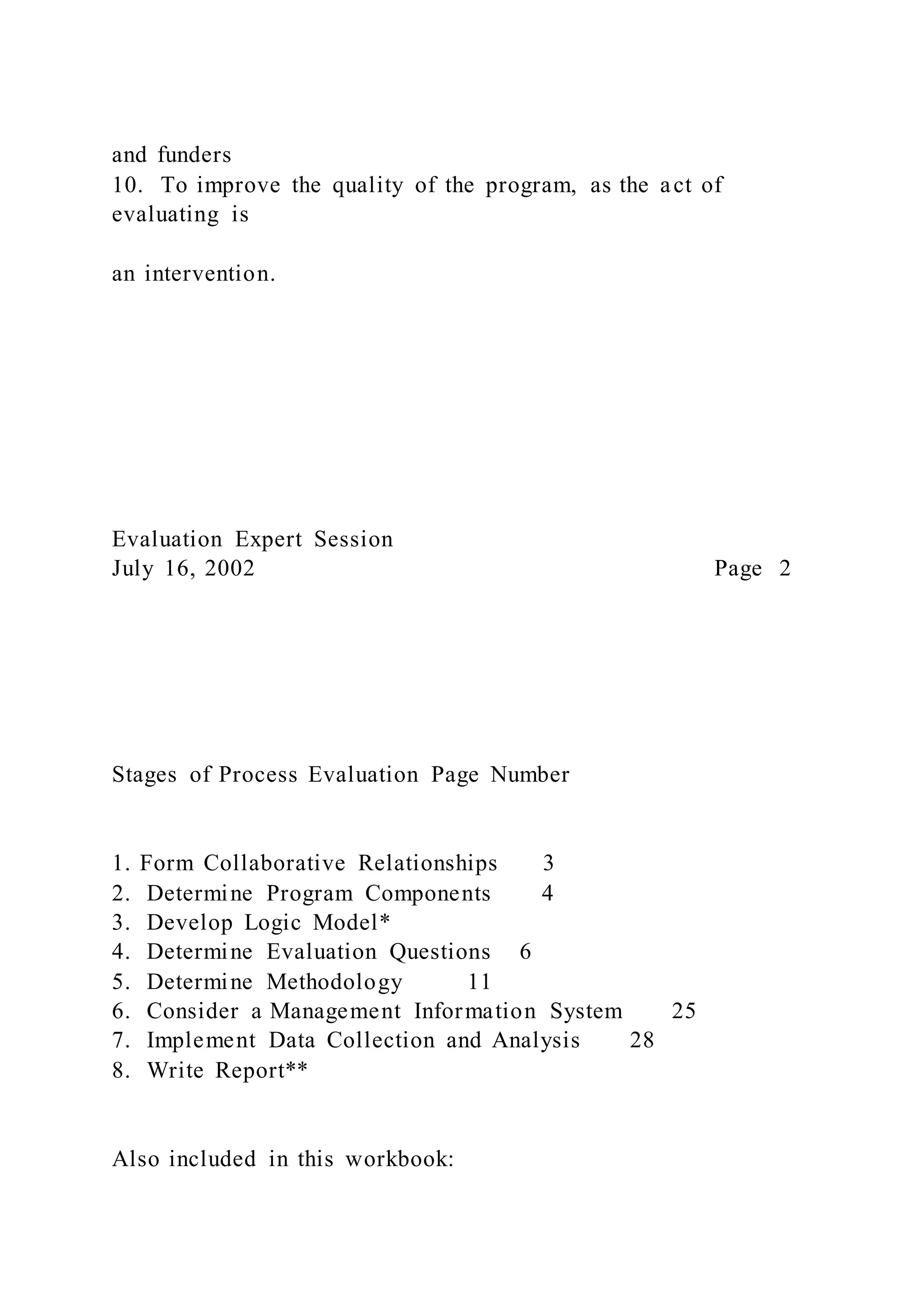 Workbook for Designing a Process Evaluation | DOCX