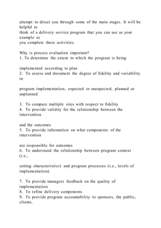 Workbook for Designing a Process Evaluation | DOCX