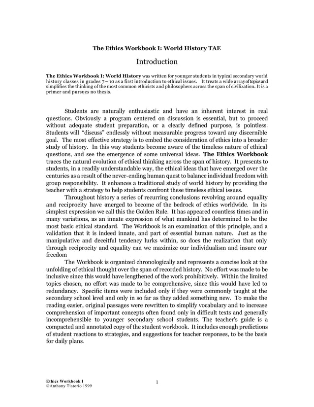 Workbook i tae2 | PDF