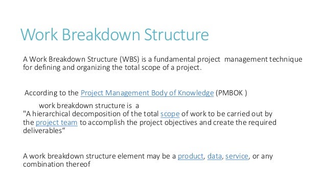 Work Breakdown Structure Dictionary