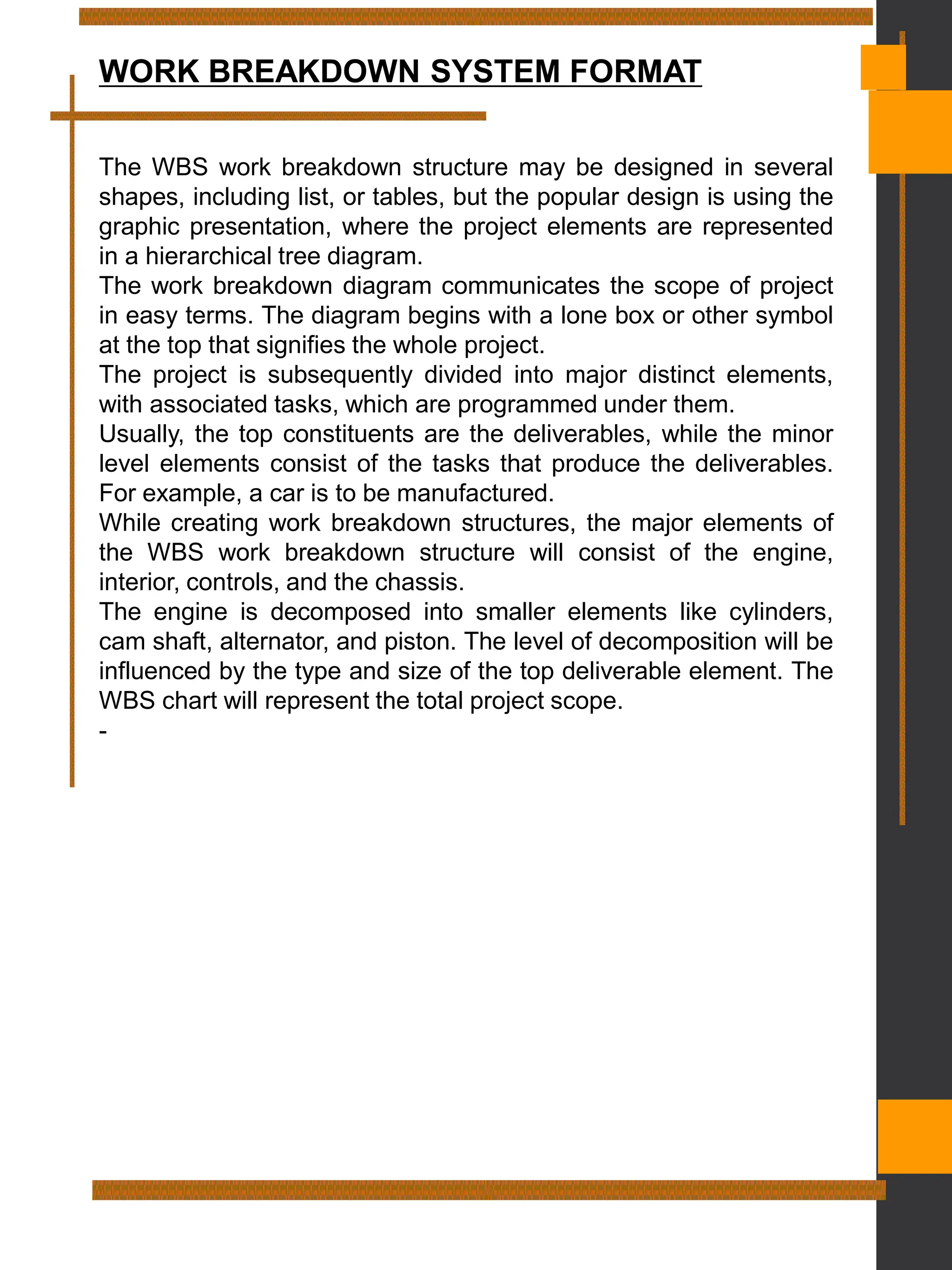 Work Breakdown Structure in Construction Management | PDF