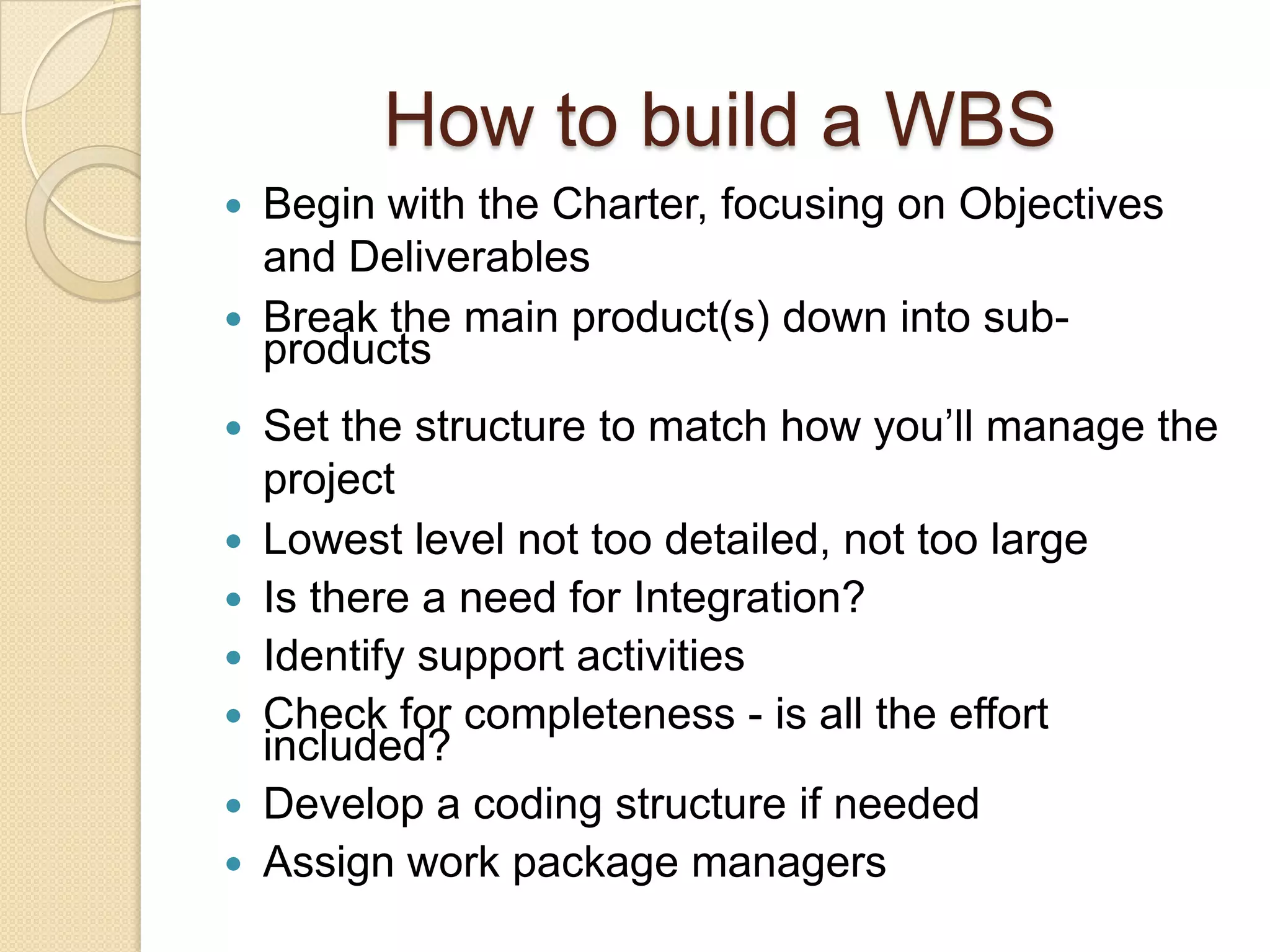 Work breakdown structure ppt | PPTX