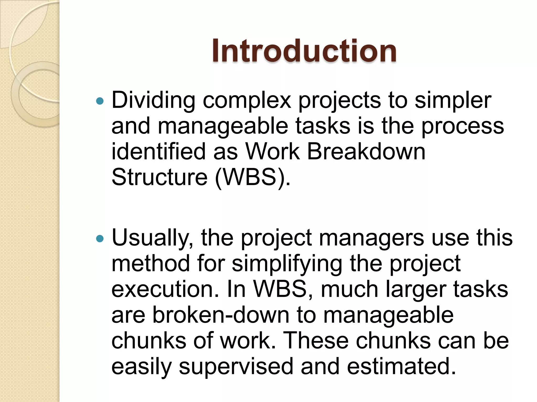 Work breakdown structure ppt | PPTX