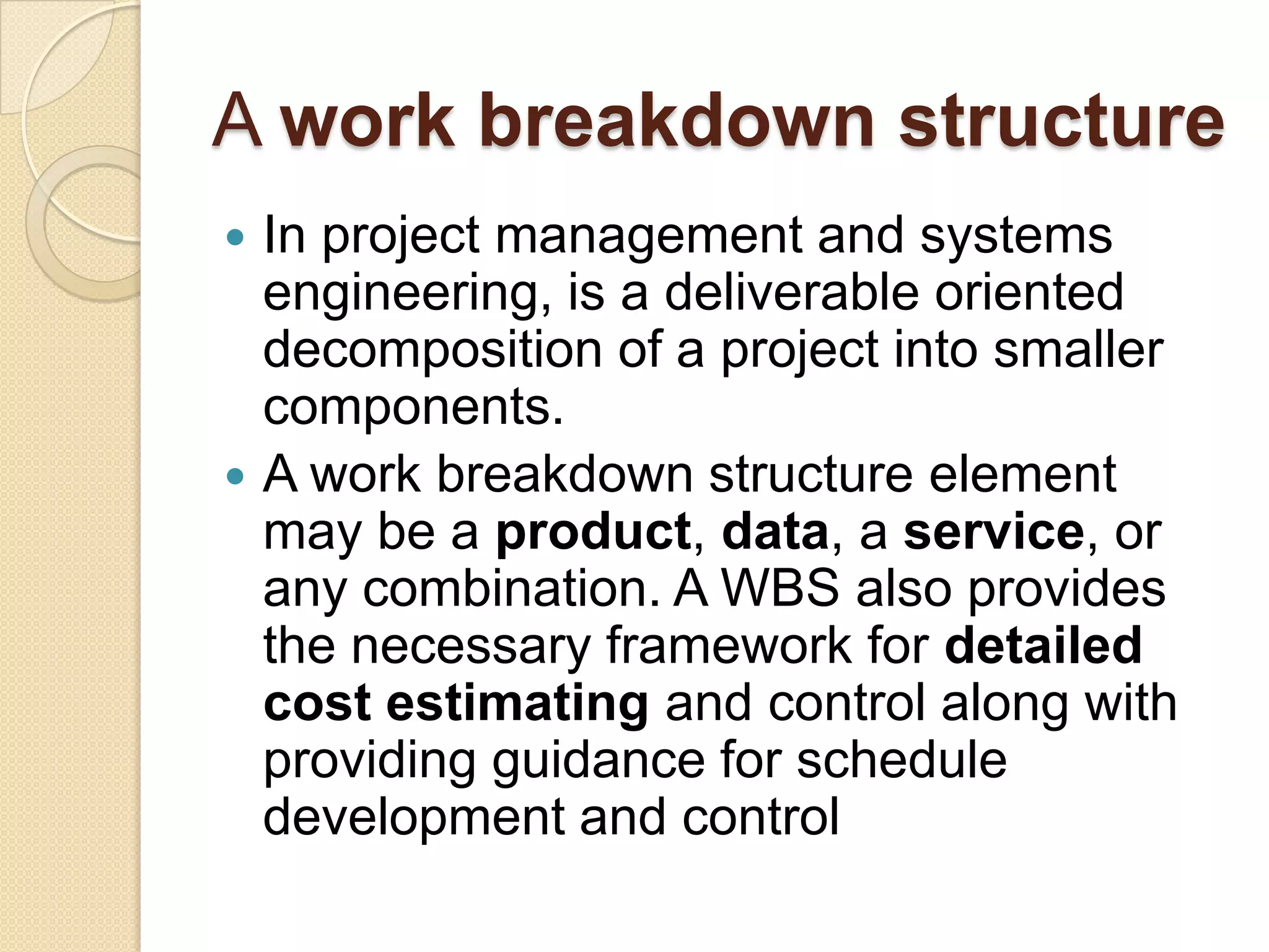 Work breakdown structure ppt | PPTX