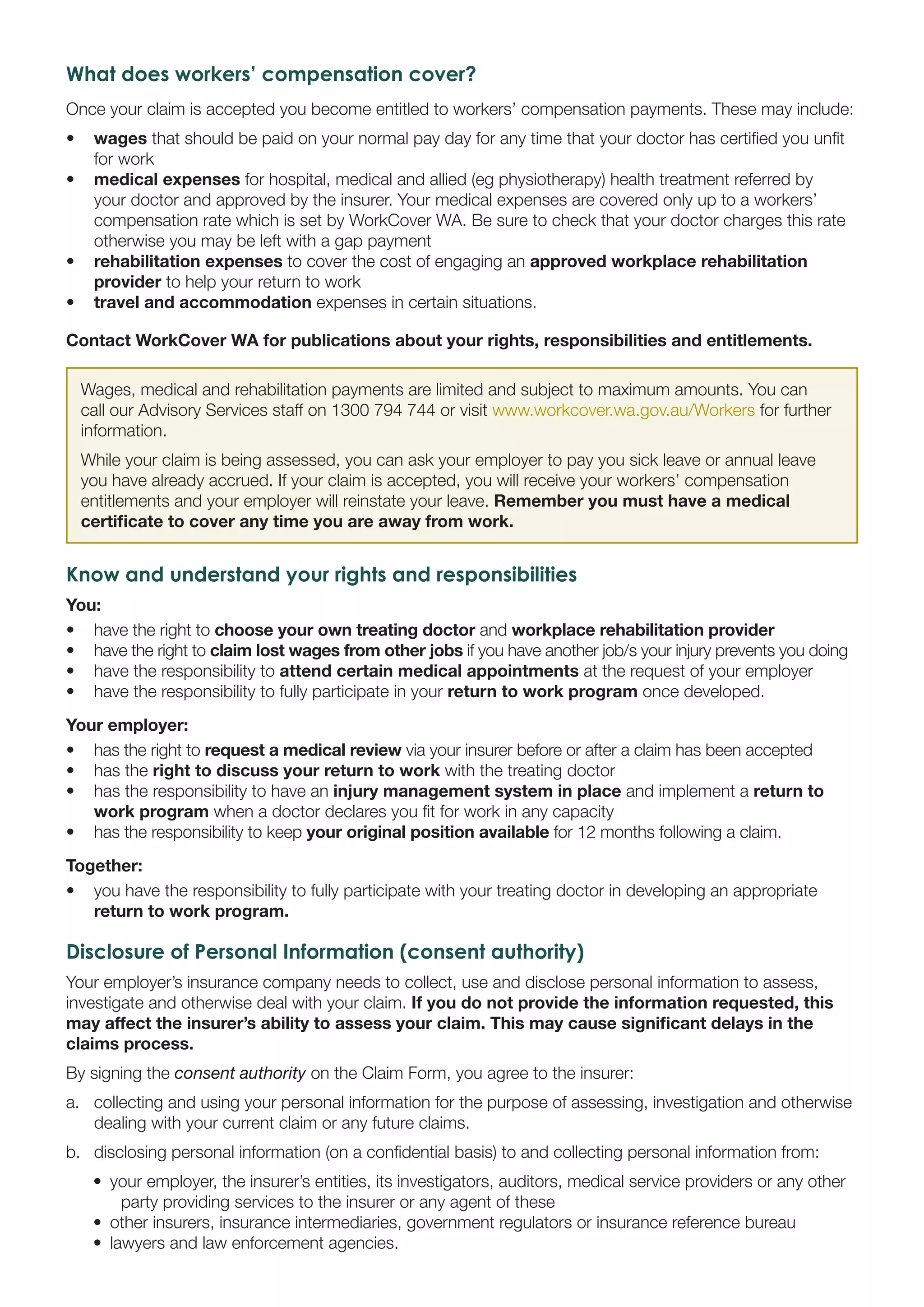 Workers Compensation, WorkCover WA 2b Claim Form | PDF